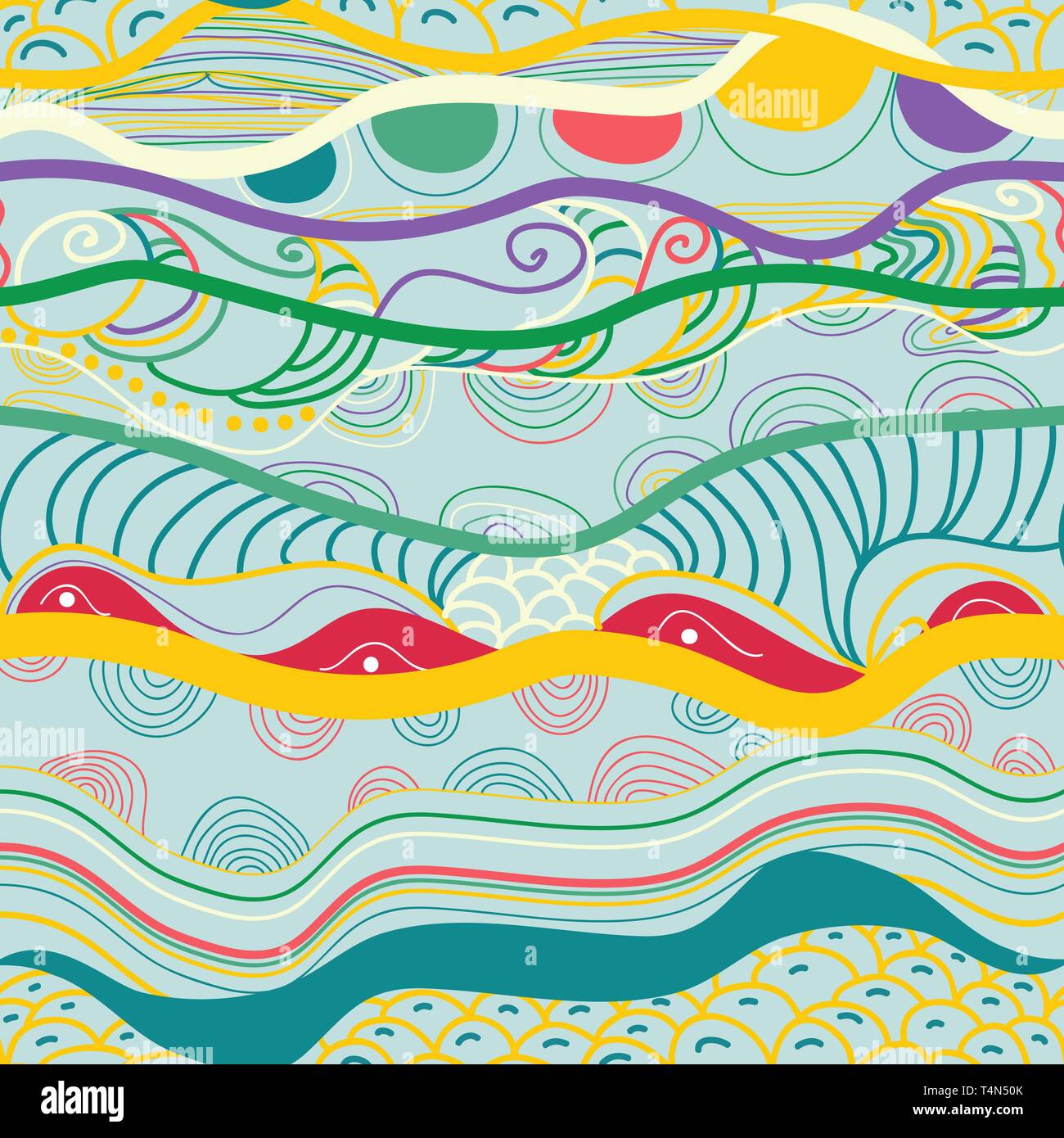 Seamless vector texture with drawing original waves Stock Vector Image ...