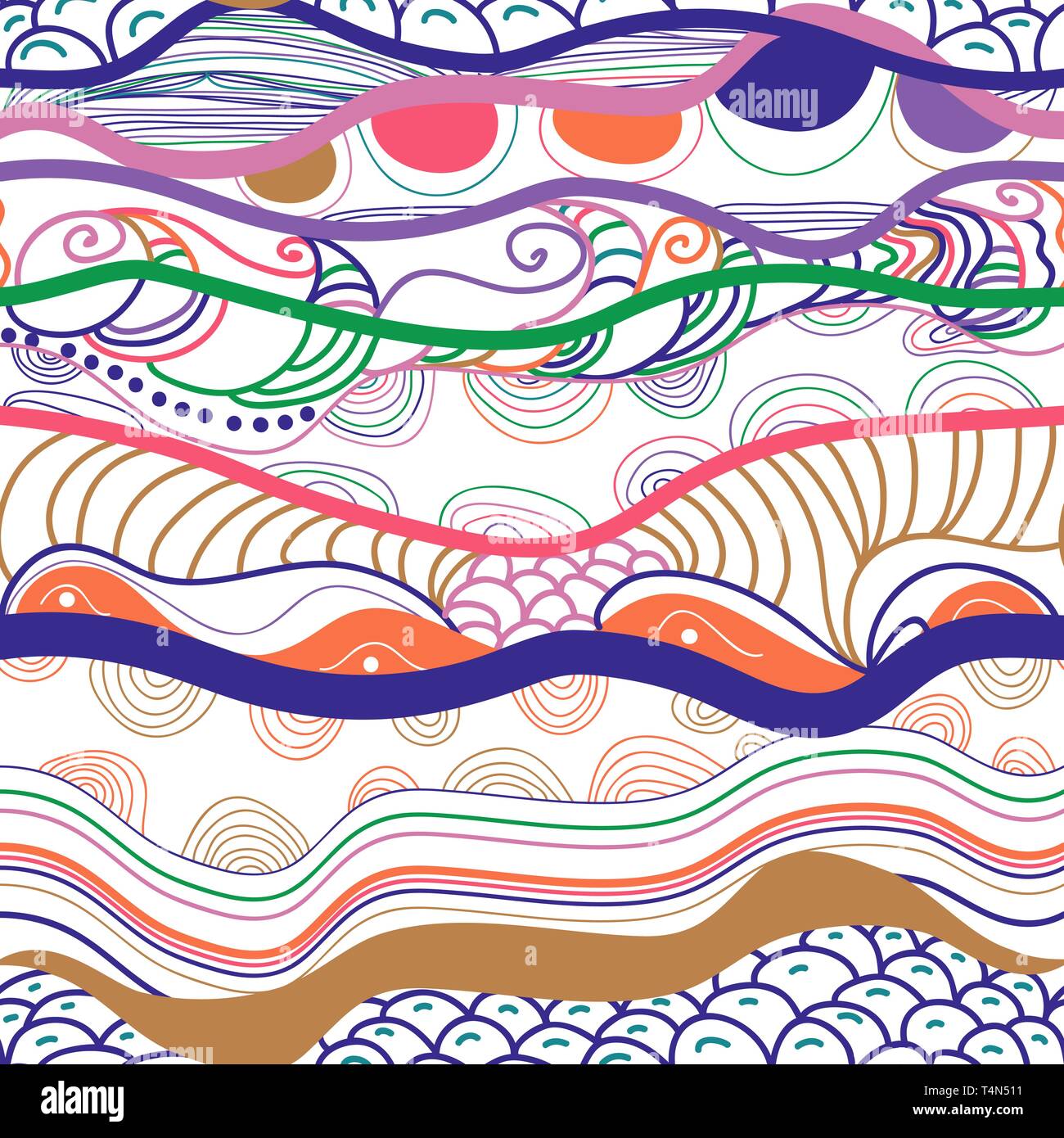 Seamless vector texture with drawing original waves Stock Vector Image ...