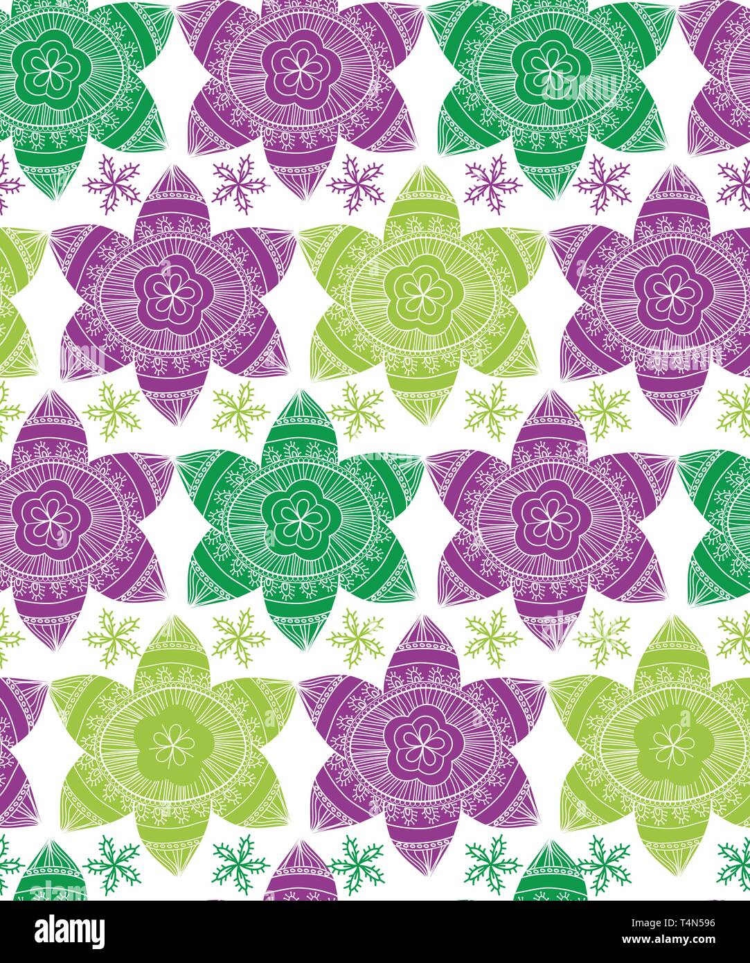 Seamless vector texture with drawing tribal flowers Stock Vector Image ...