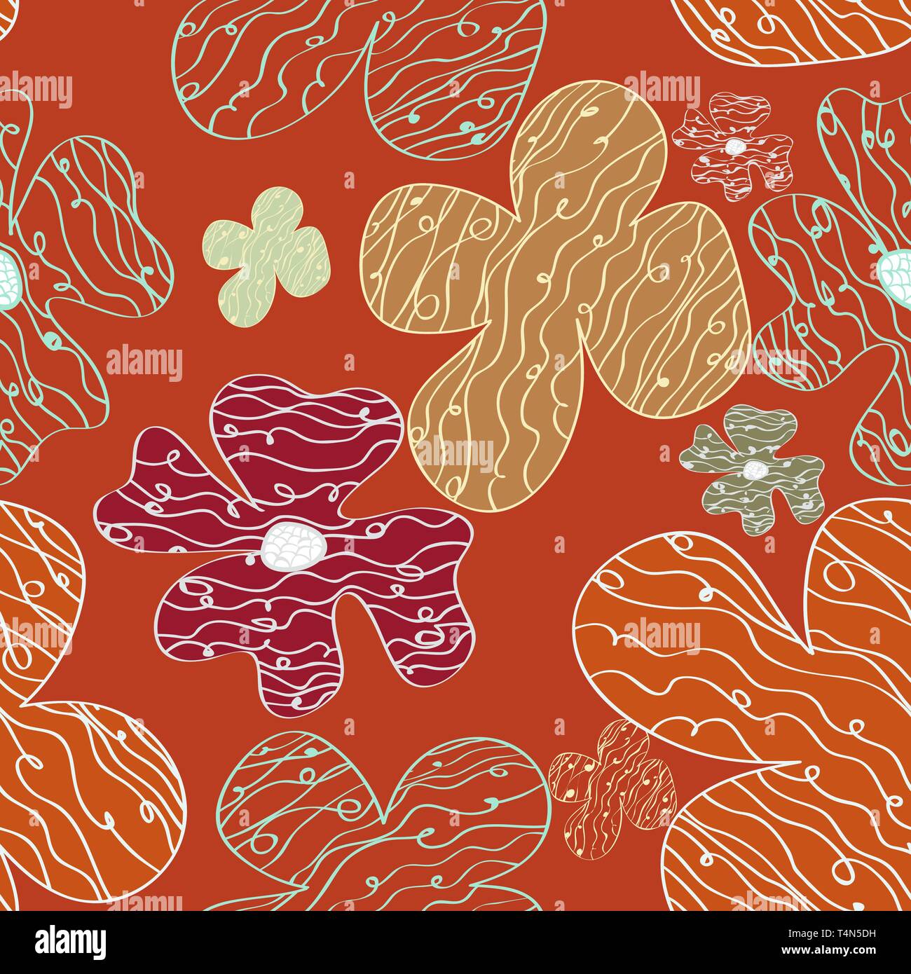 Seamless vector texture with drawing flowers Stock Vector Image & Art ...