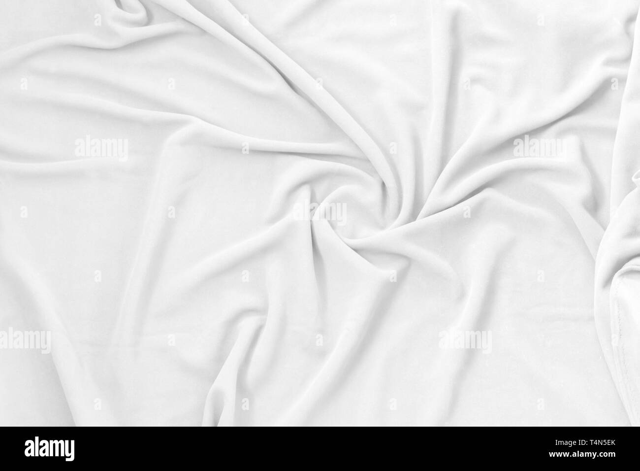 Wavy texture of white fleece, soft napped insulating fabric made of ...