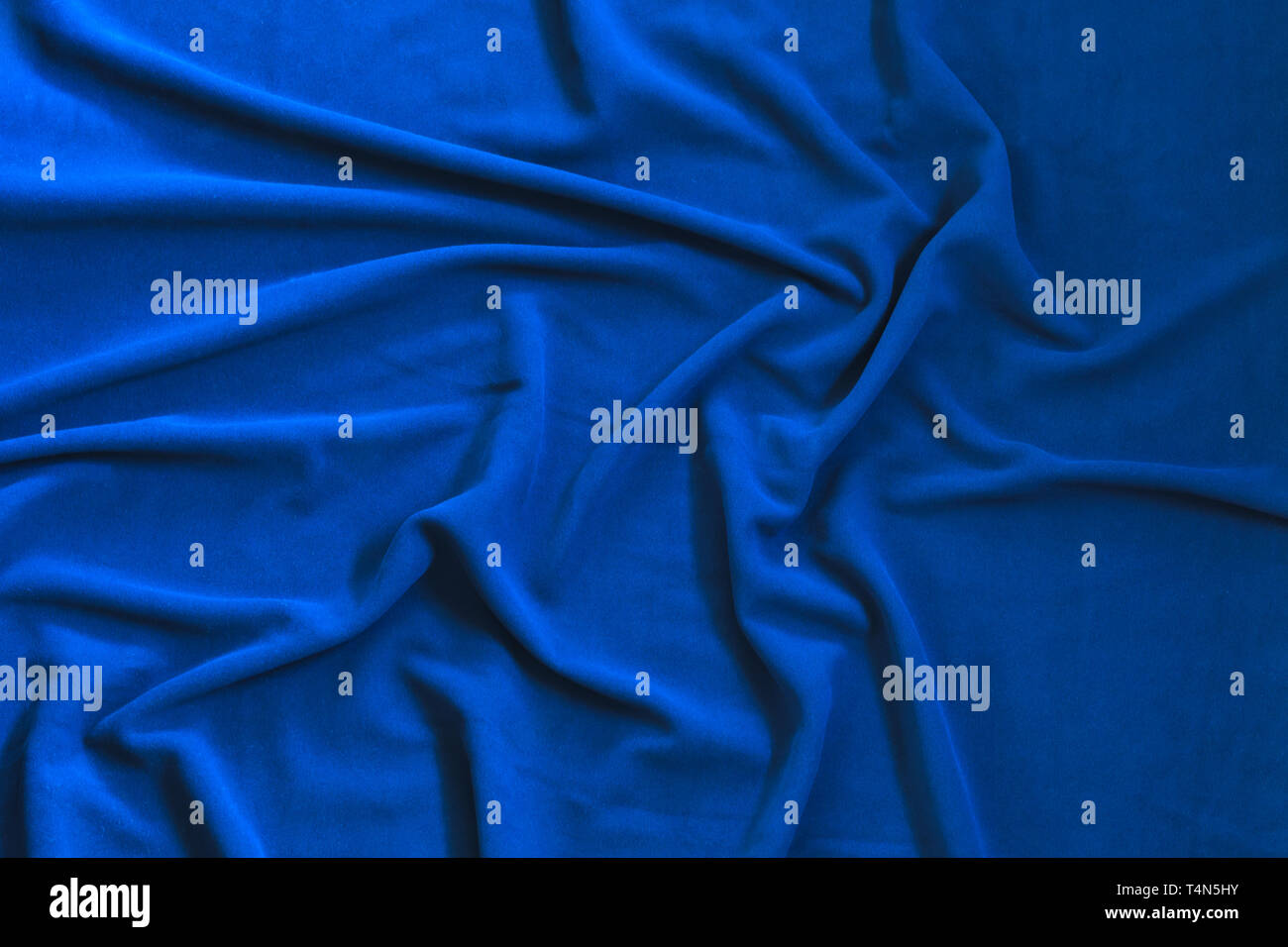 Wavy texture of bright blue fleece, soft napped insulating fabric made ...