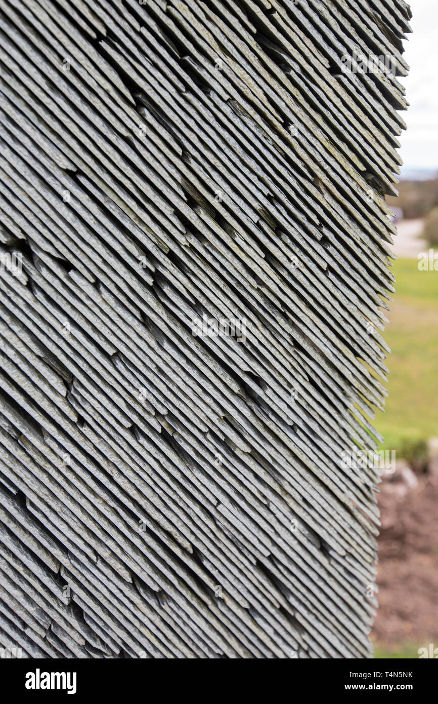 A slate sculpture in the Tremenheere Sculpture Gardens, Gulval, near ...