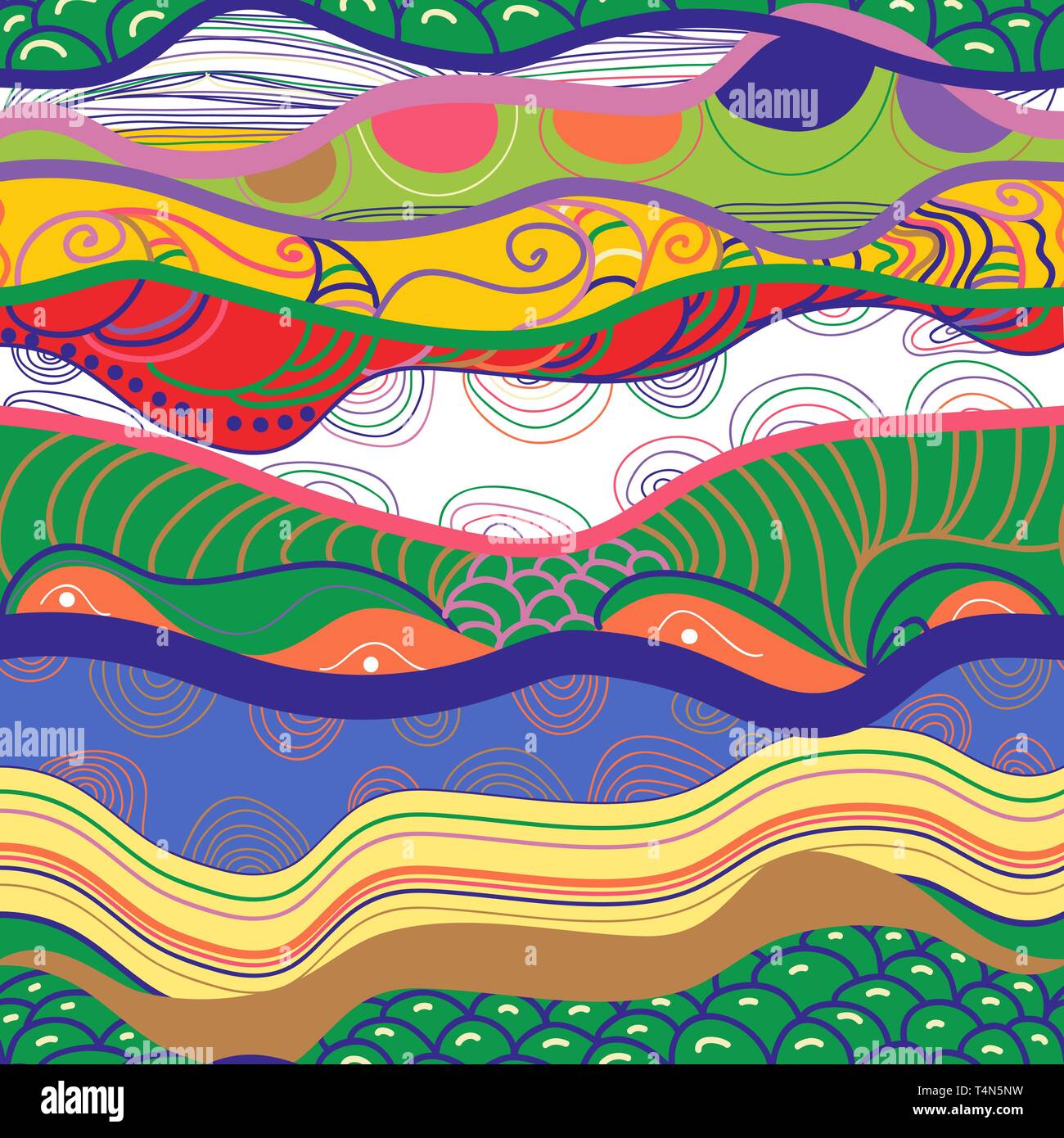 Seamless vector texture with drawing original waves Stock Vector Image ...