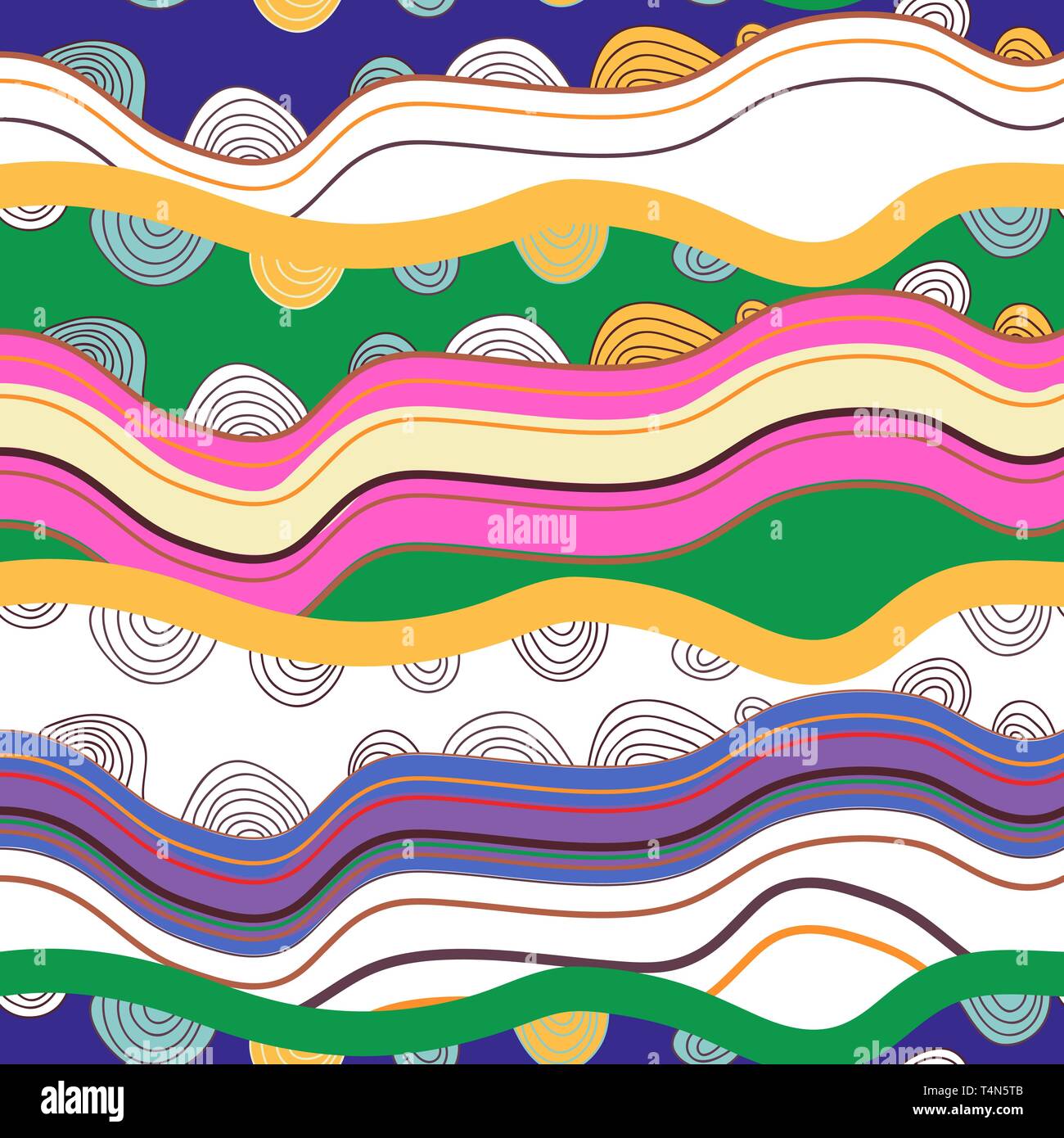 Seamless vector texture with drawing original waves Stock Vector Image ...