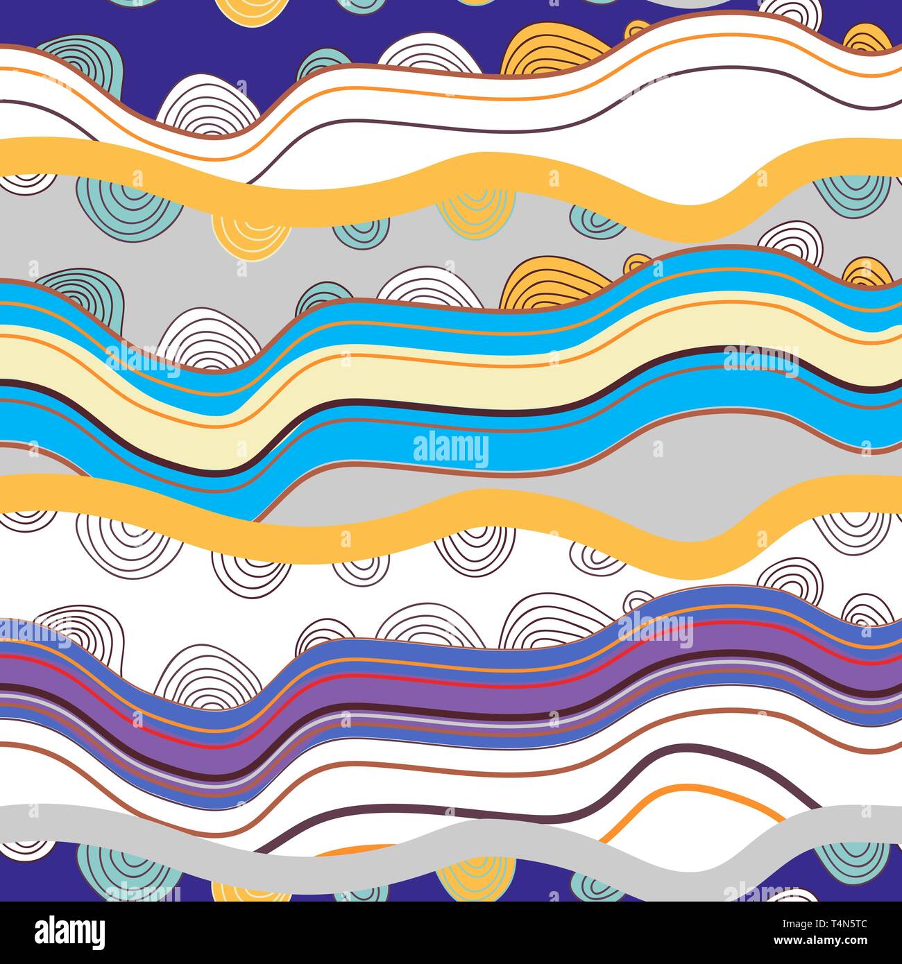Seamless vector texture with drawing original waves Stock Vector Image ...