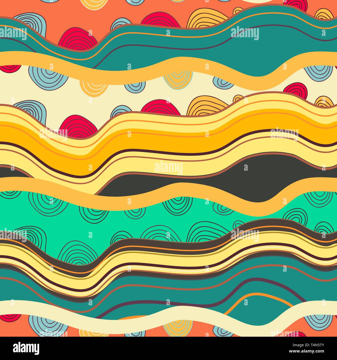 Seamless vector texture with drawing original waves Stock Vector Image ...