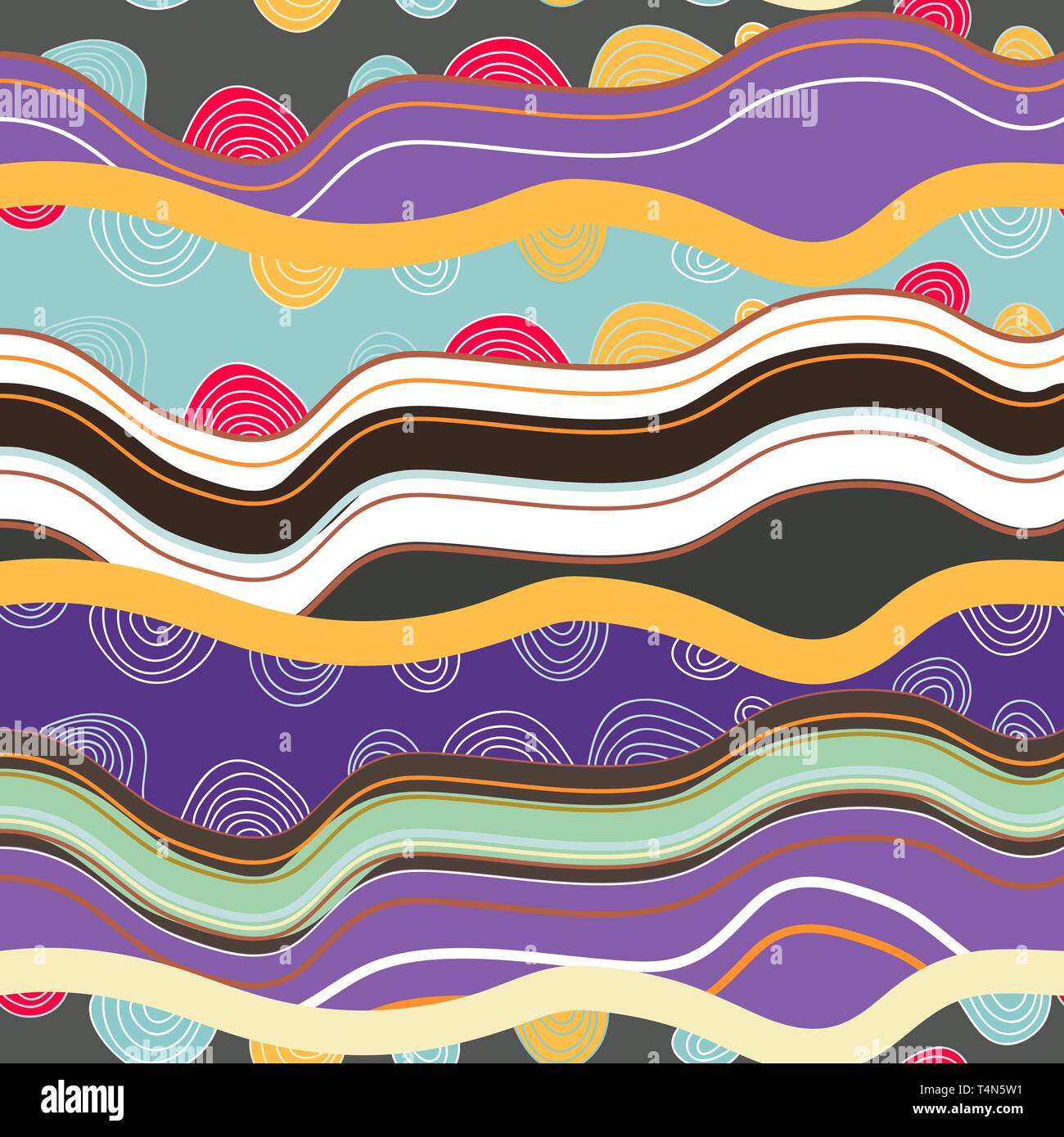 Seamless vector texture with drawing original waves Stock Vector Image ...