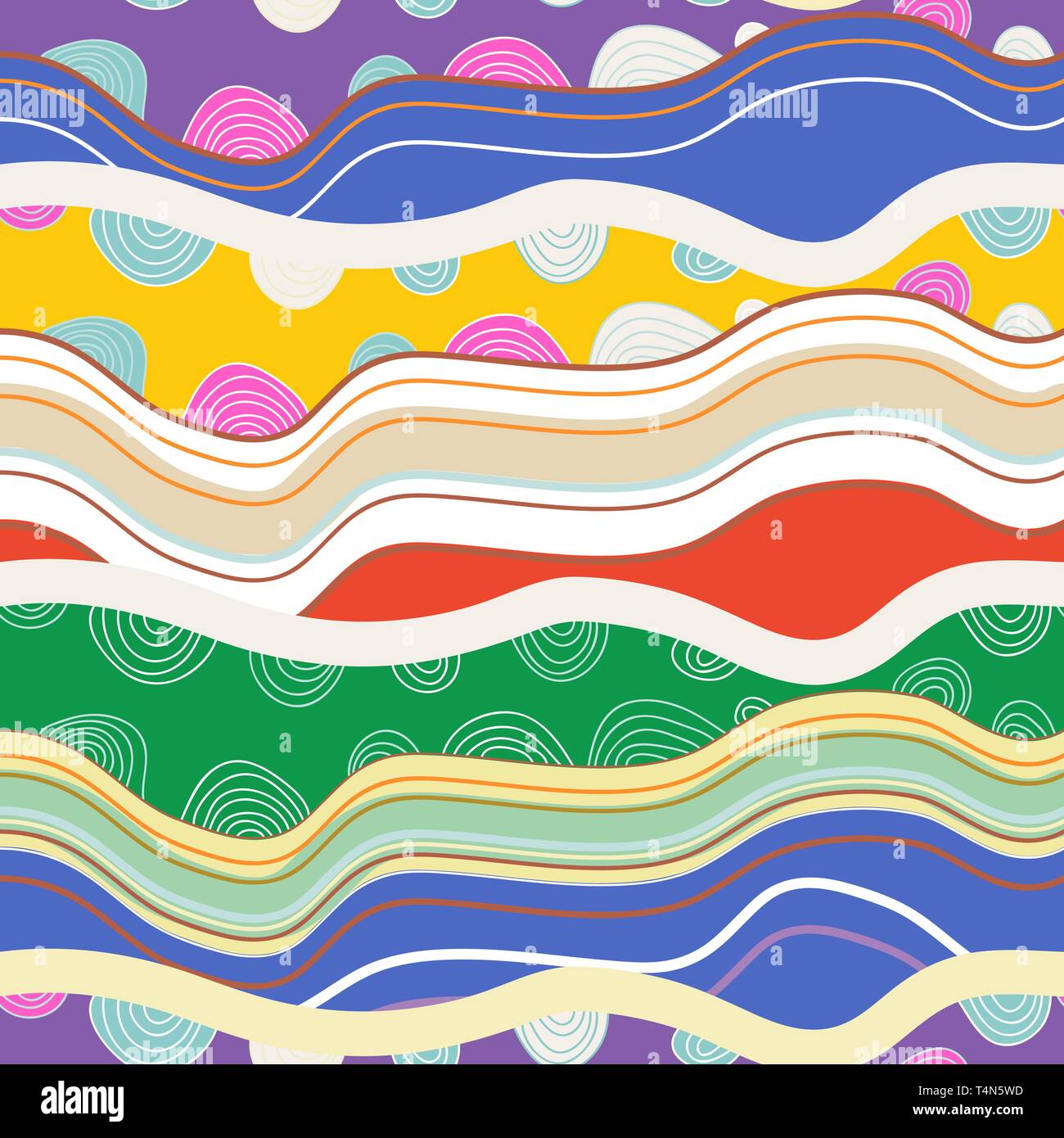 Seamless vector texture with drawing original waves Stock Vector Image ...