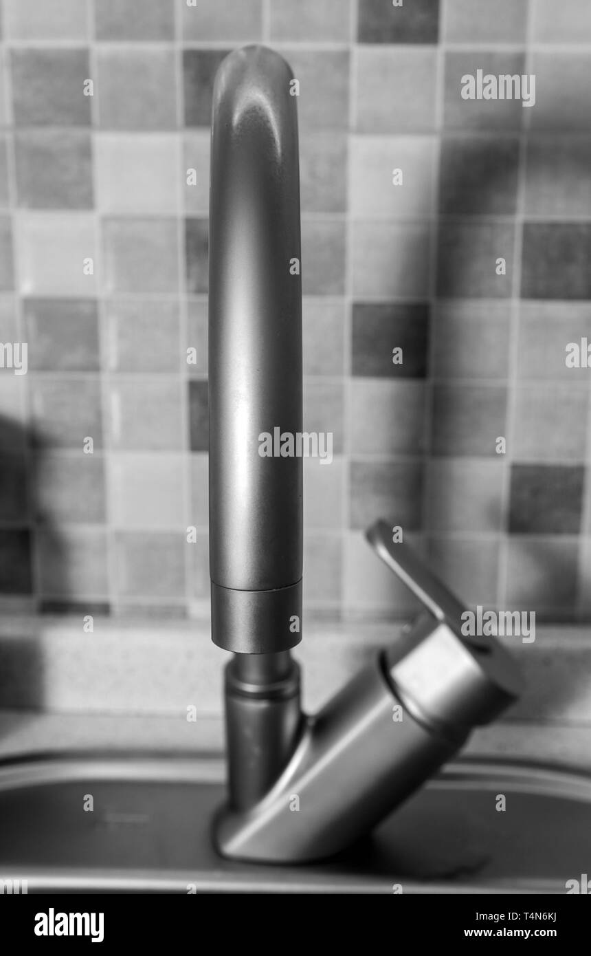 Modern tap closeup in kitchen Stock Photo - Alamy