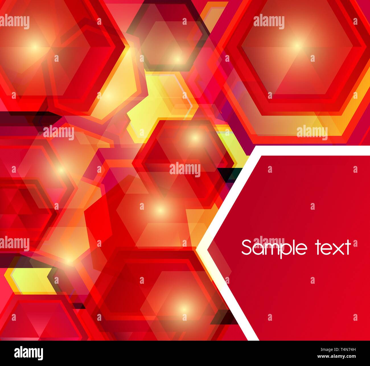 Red vector background with lighting hexagon Stock Vector Image & Art ...