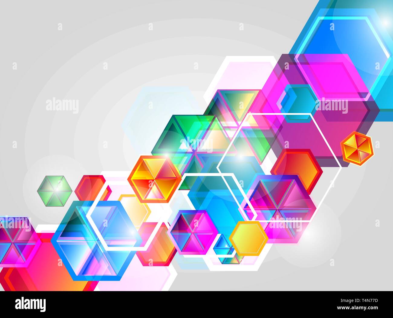 Bright red vector background with lighting hexagons Stock Vector Image ...