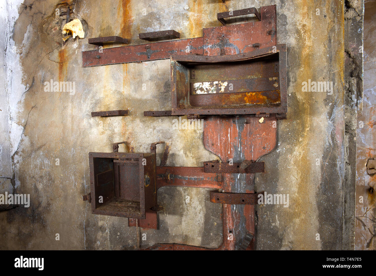 The remnants of the equipment of the rangefinder post of the naval ...