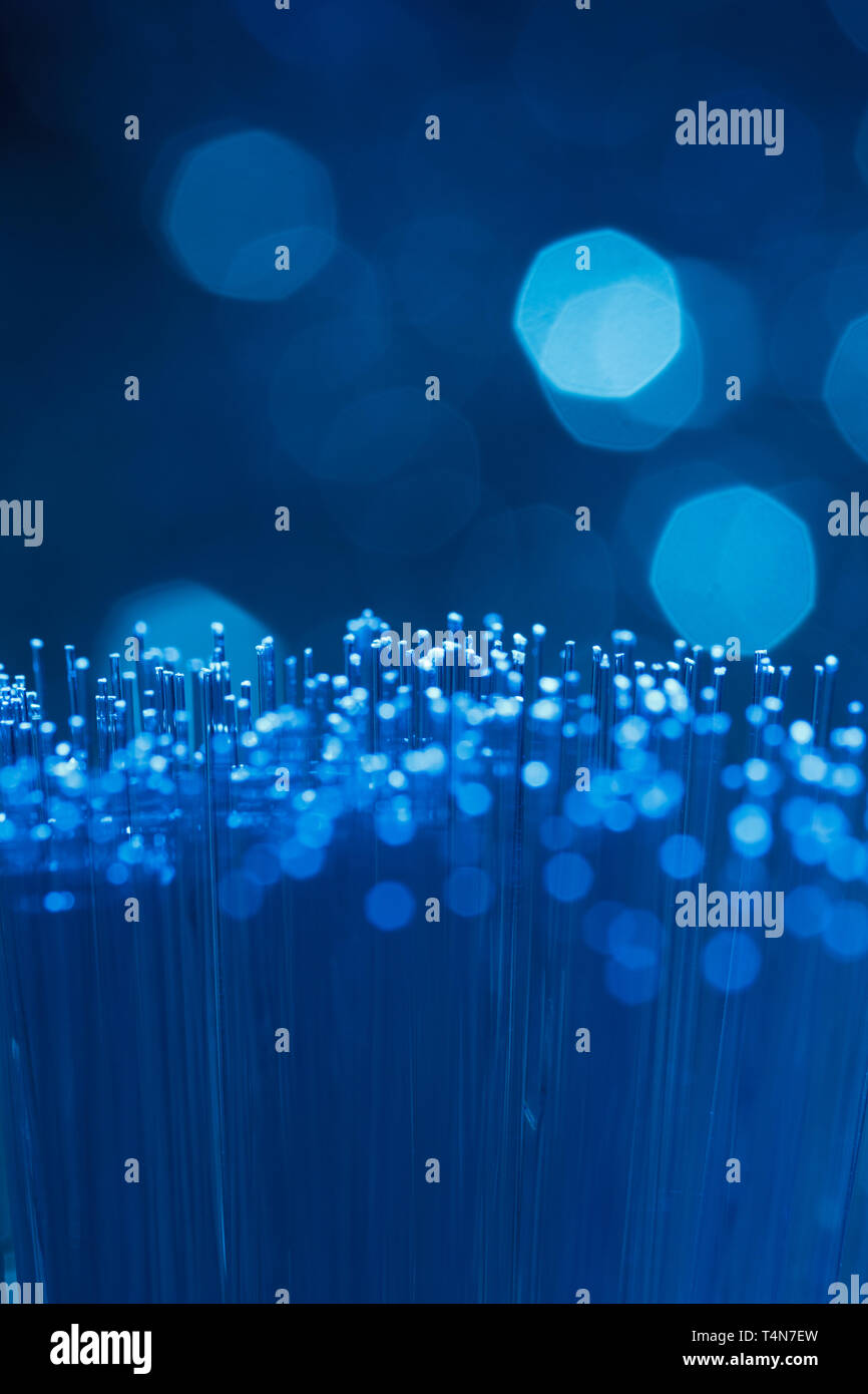 Abstract blue fiber optic lights hi-res stock photography and images ...