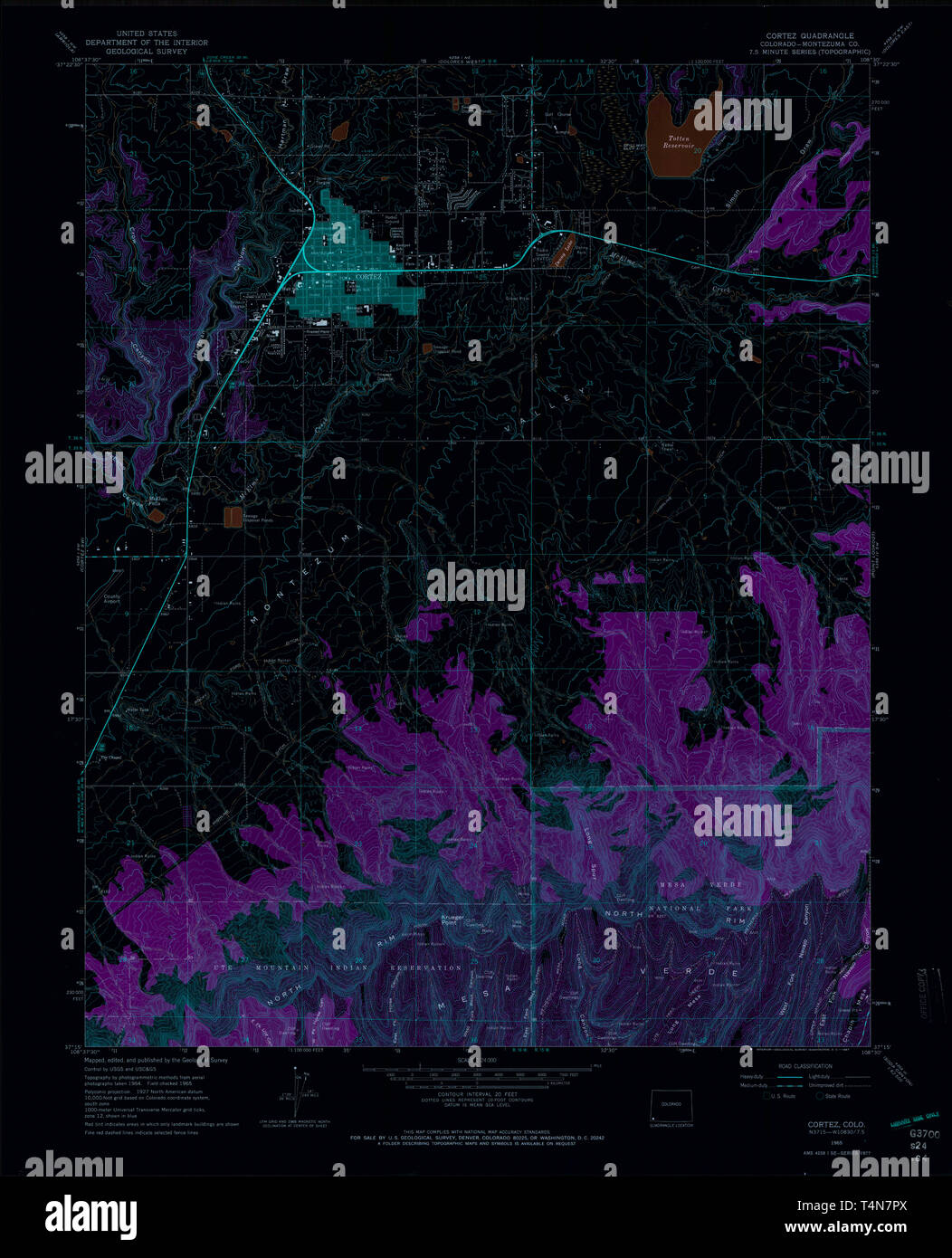 Cortez colorado map hi-res stock photography and images - Alamy