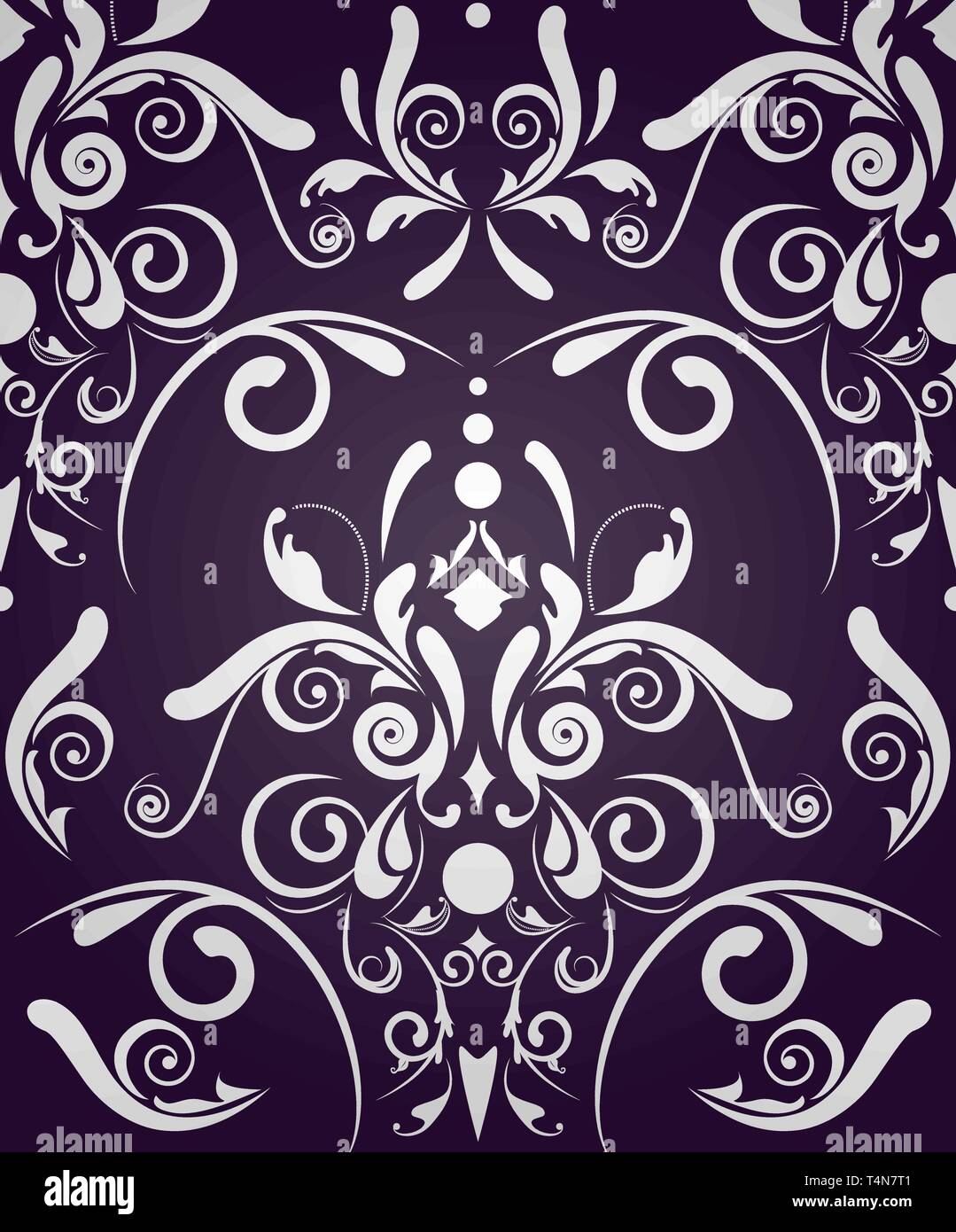 Dark violet vector seamless texture with damask pattern Stock Vector ...