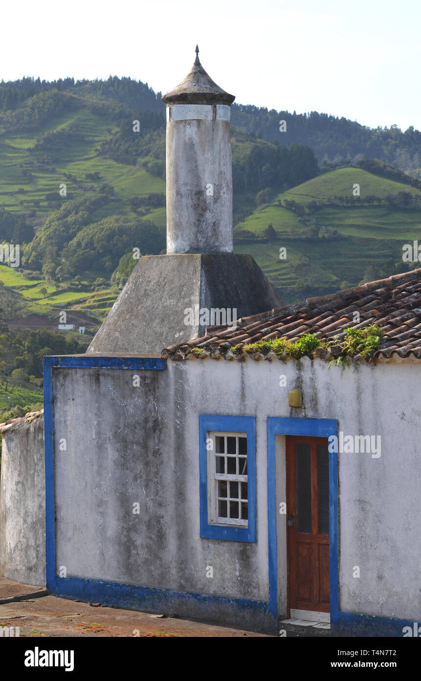 Traditional houses and rural landscapes in Santa Barbara, a small ...
