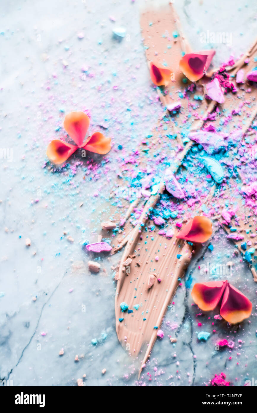 Beauty textures, mua products and shopping concept - Art of makeup ...