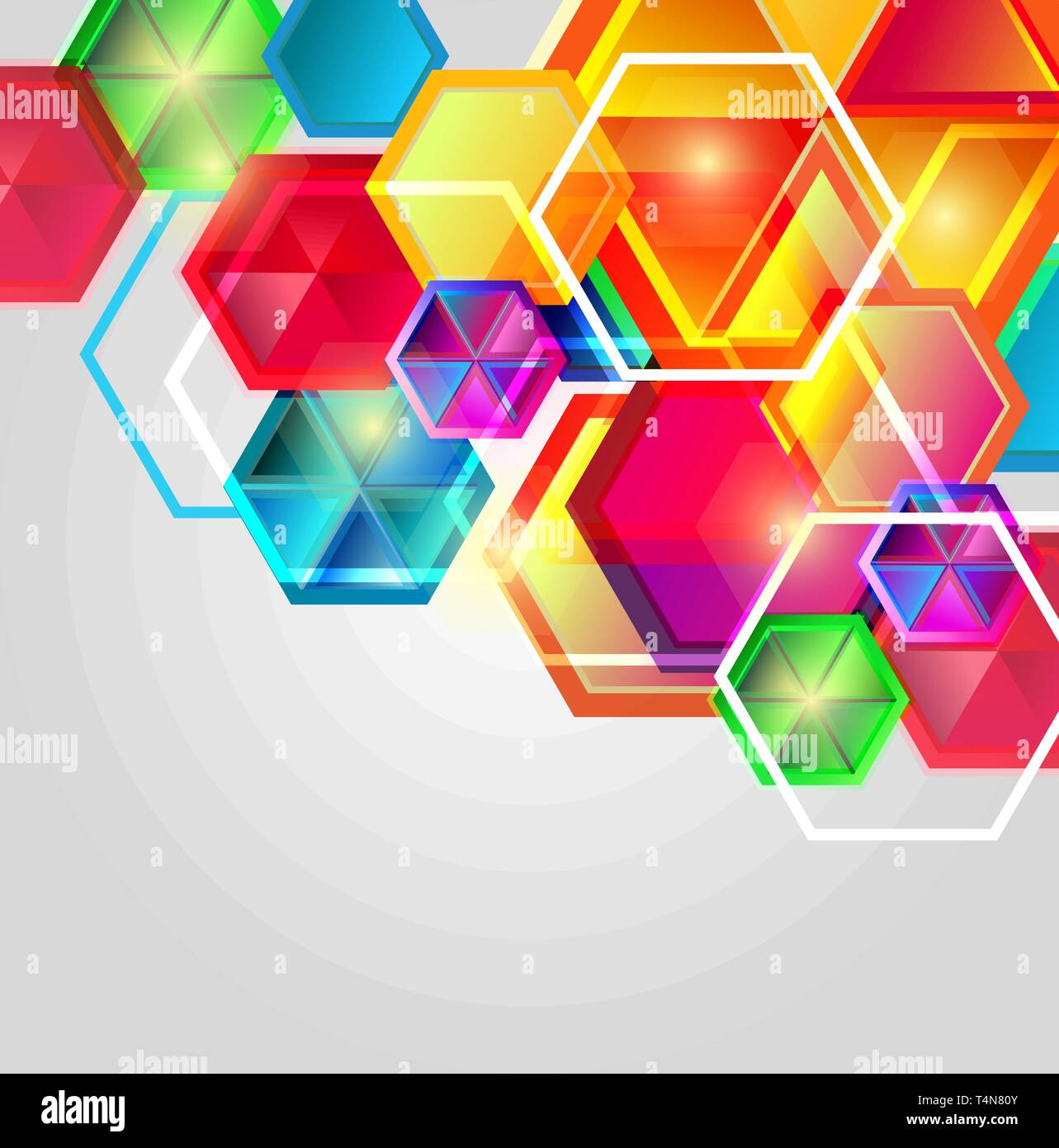 Bright vector composition with hexagons Stock Vector Image & Art - Alamy