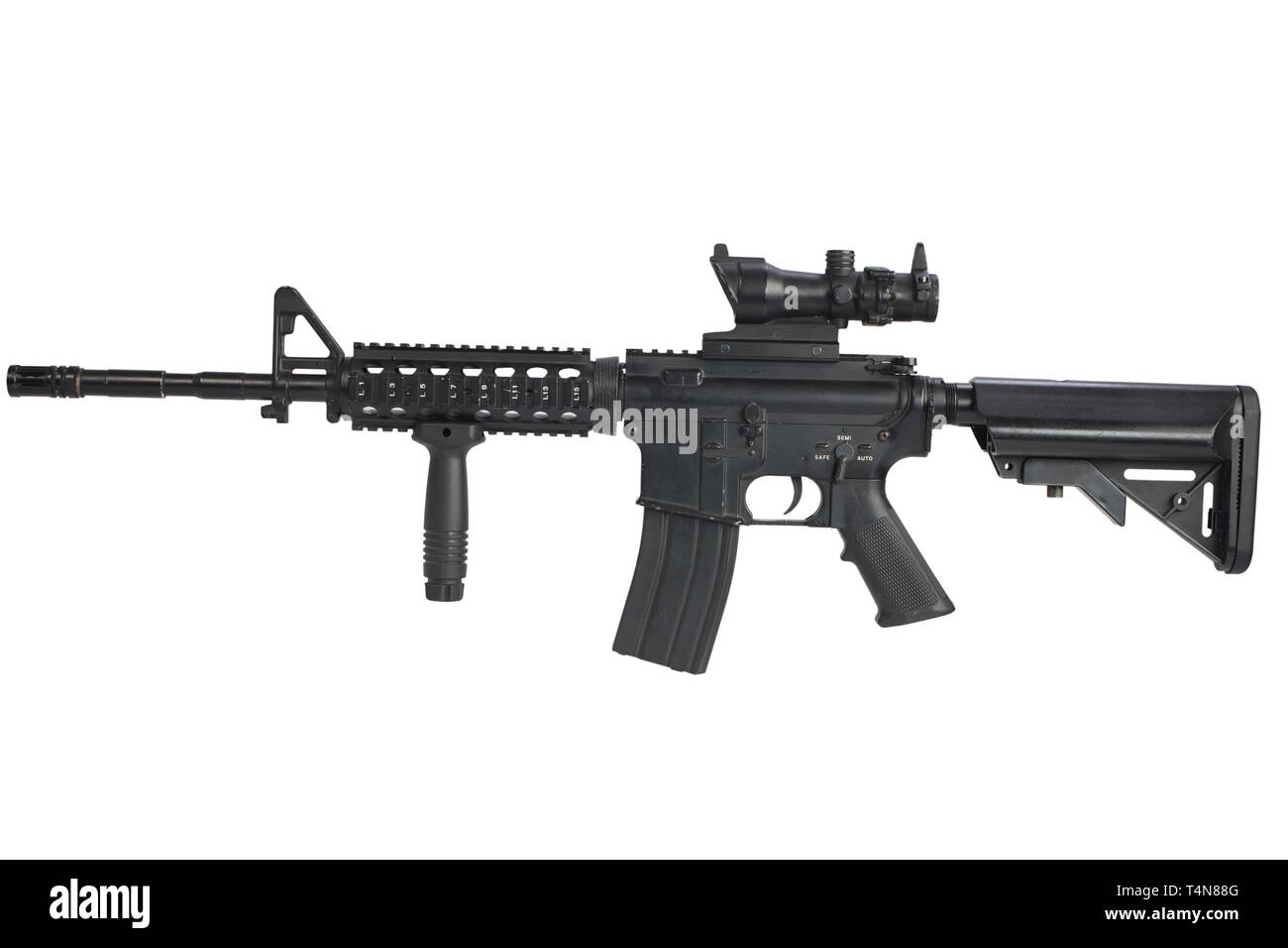 M4 assault rifle isolated on a white background Stock Photo - Alamy