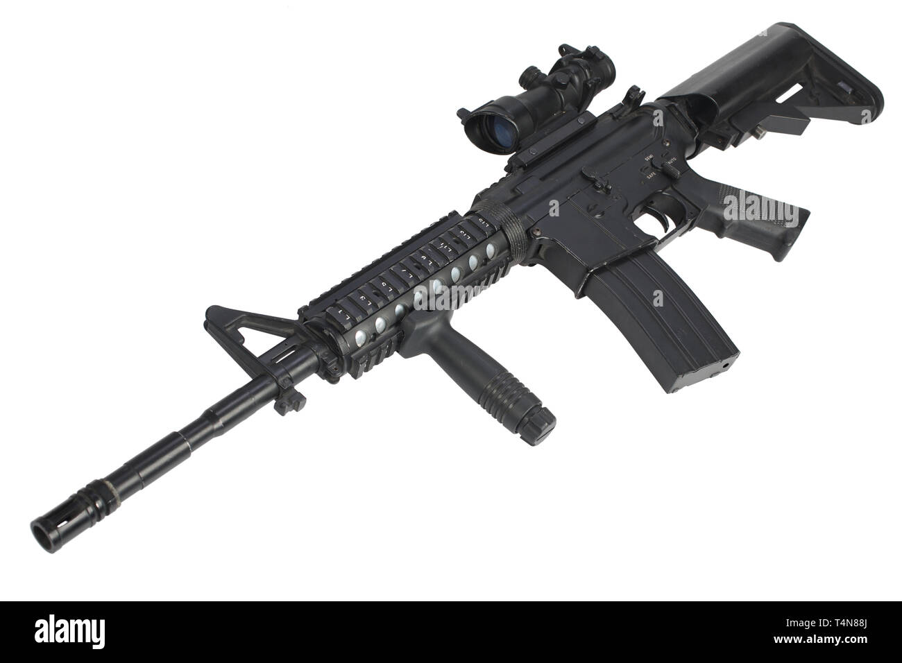 M4 assault rifle isolated on a white background Stock Photo - Alamy