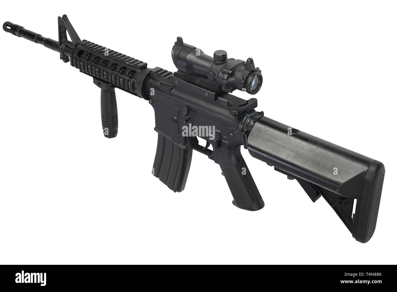 M4 assault rifle isolated on a white background Stock Photo - Alamy