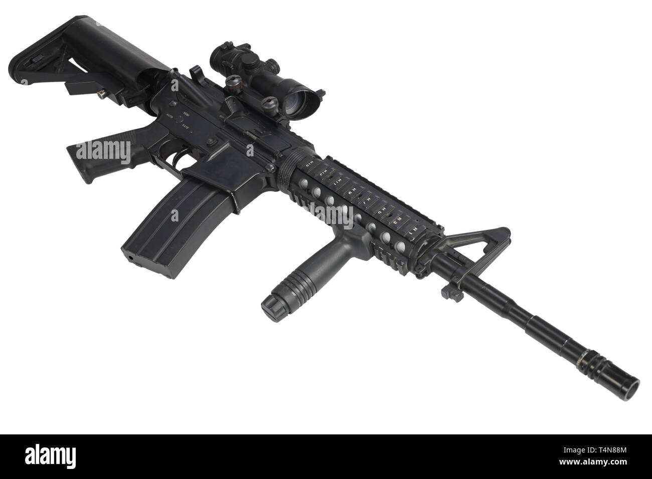 M4 assault rifle isolated on a white background Stock Photo - Alamy