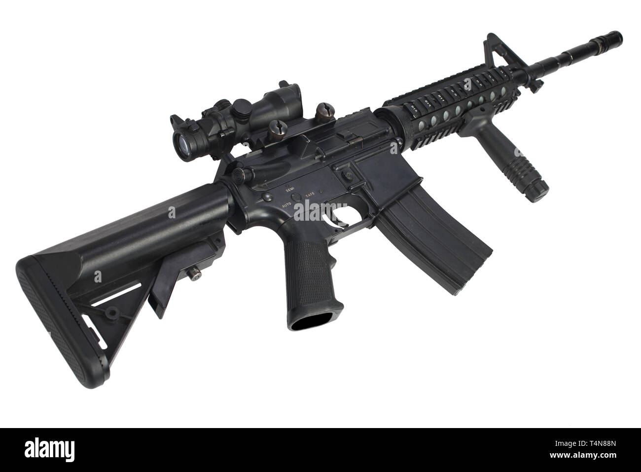 M4 assault rifle isolated on a white background Stock Photo - Alamy