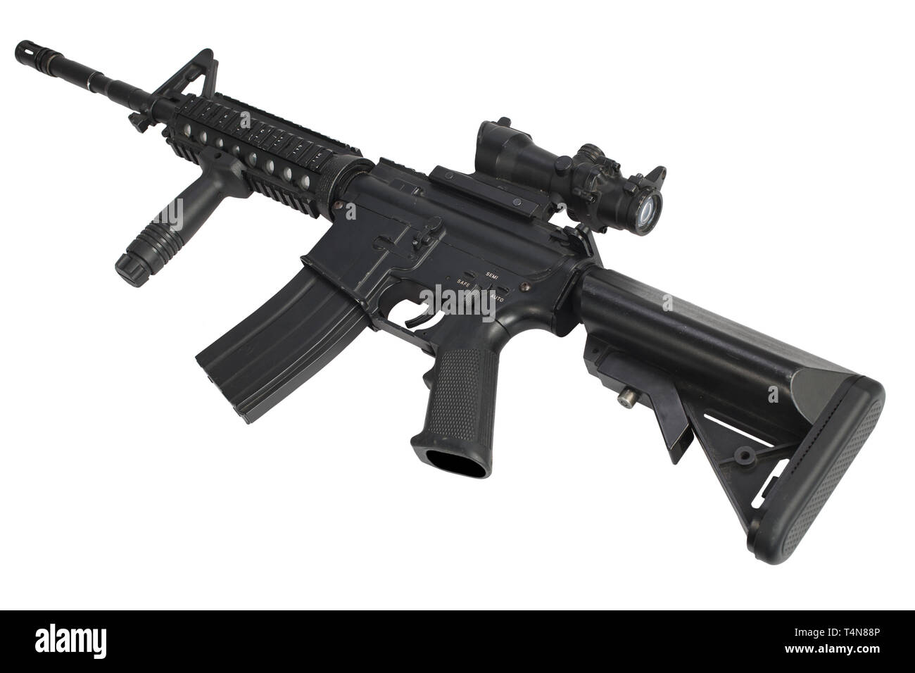 M4 assault rifle isolated on a white background Stock Photo - Alamy
