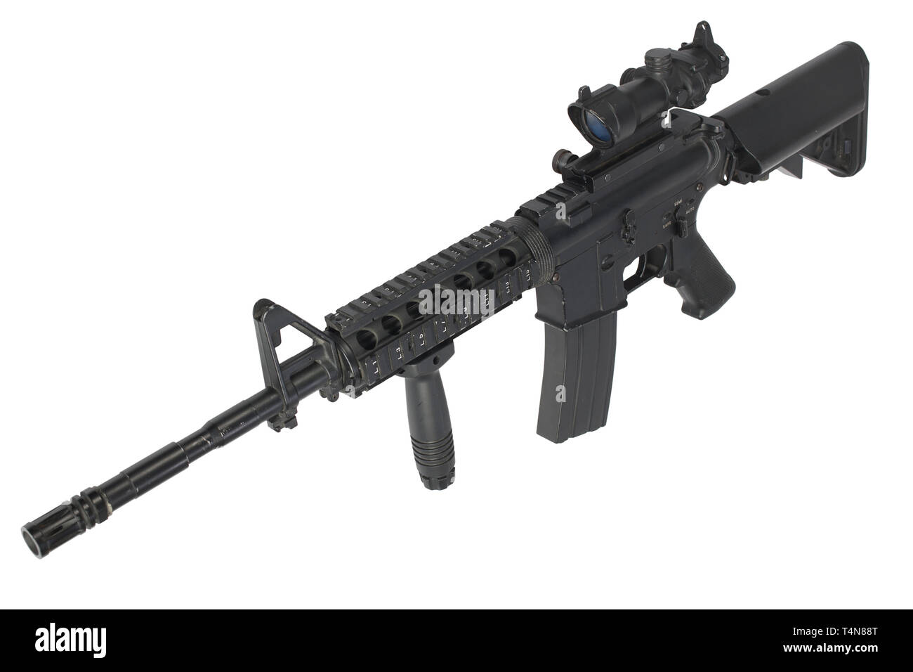 M4 assault rifle isolated on a white background Stock Photo - Alamy