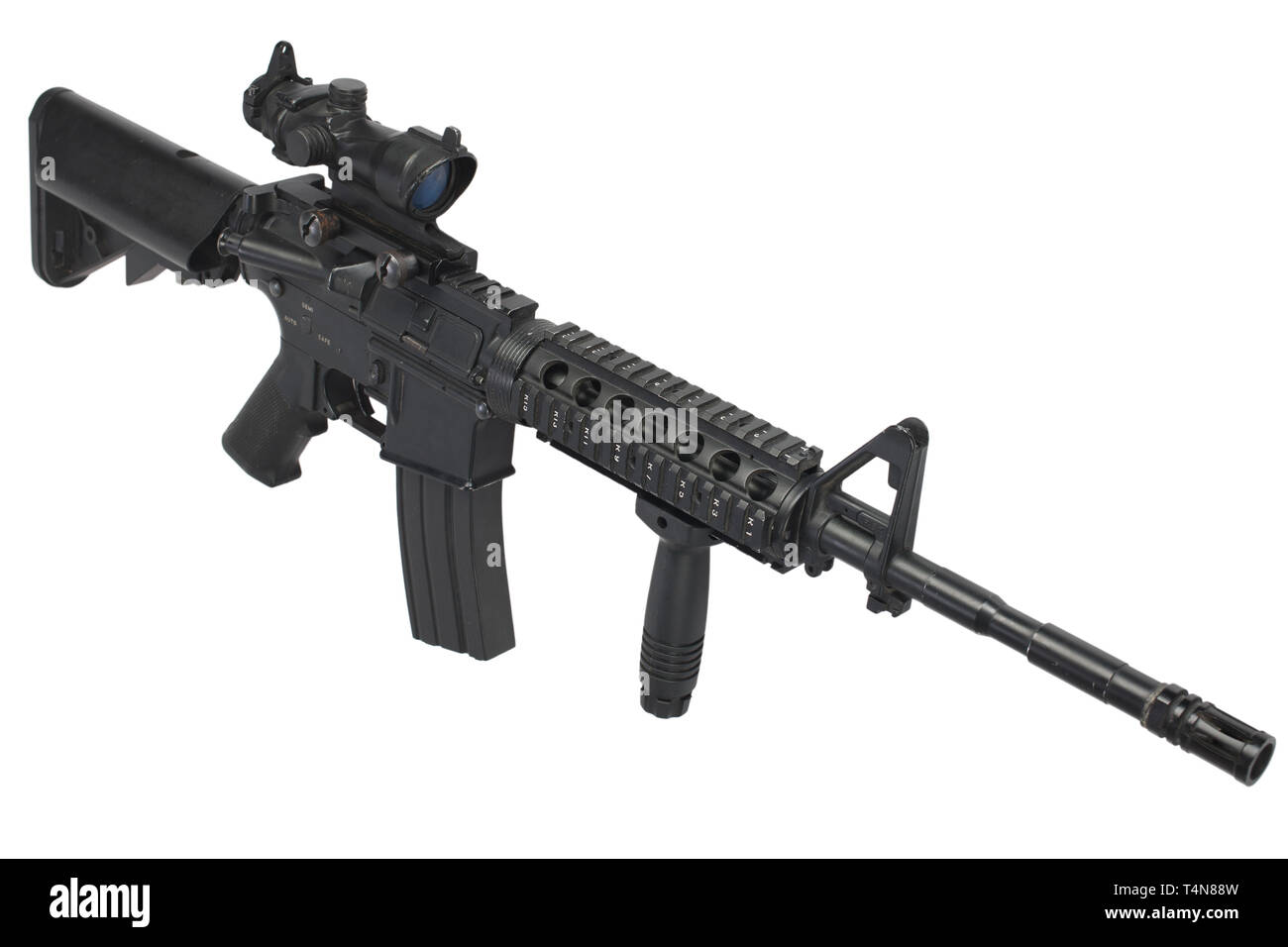 M4 assault rifle isolated on a white background Stock Photo - Alamy
