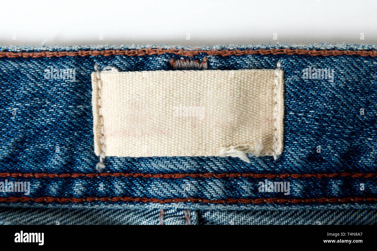 Blank label on the jeans Stock Photo - Alamy