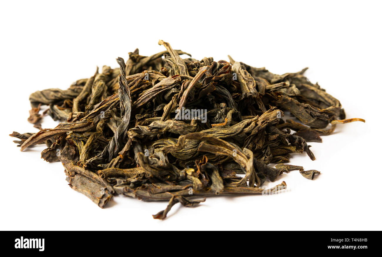 Dry tea leaves on the white Stock Photo - Alamy