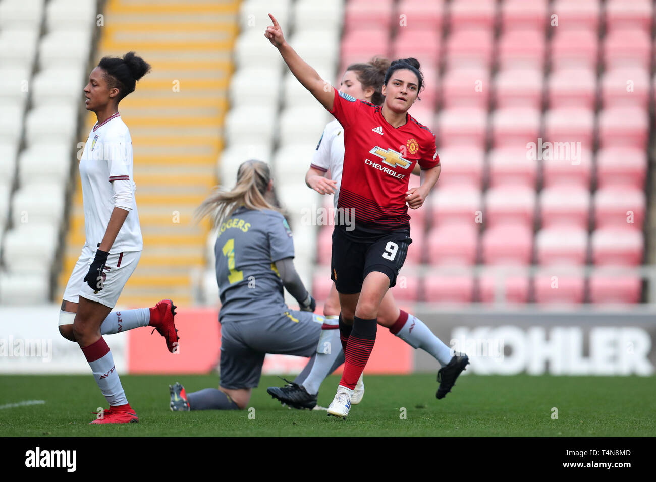 Manchester United's Jess Sigsworth celebrates after she scores to make ...