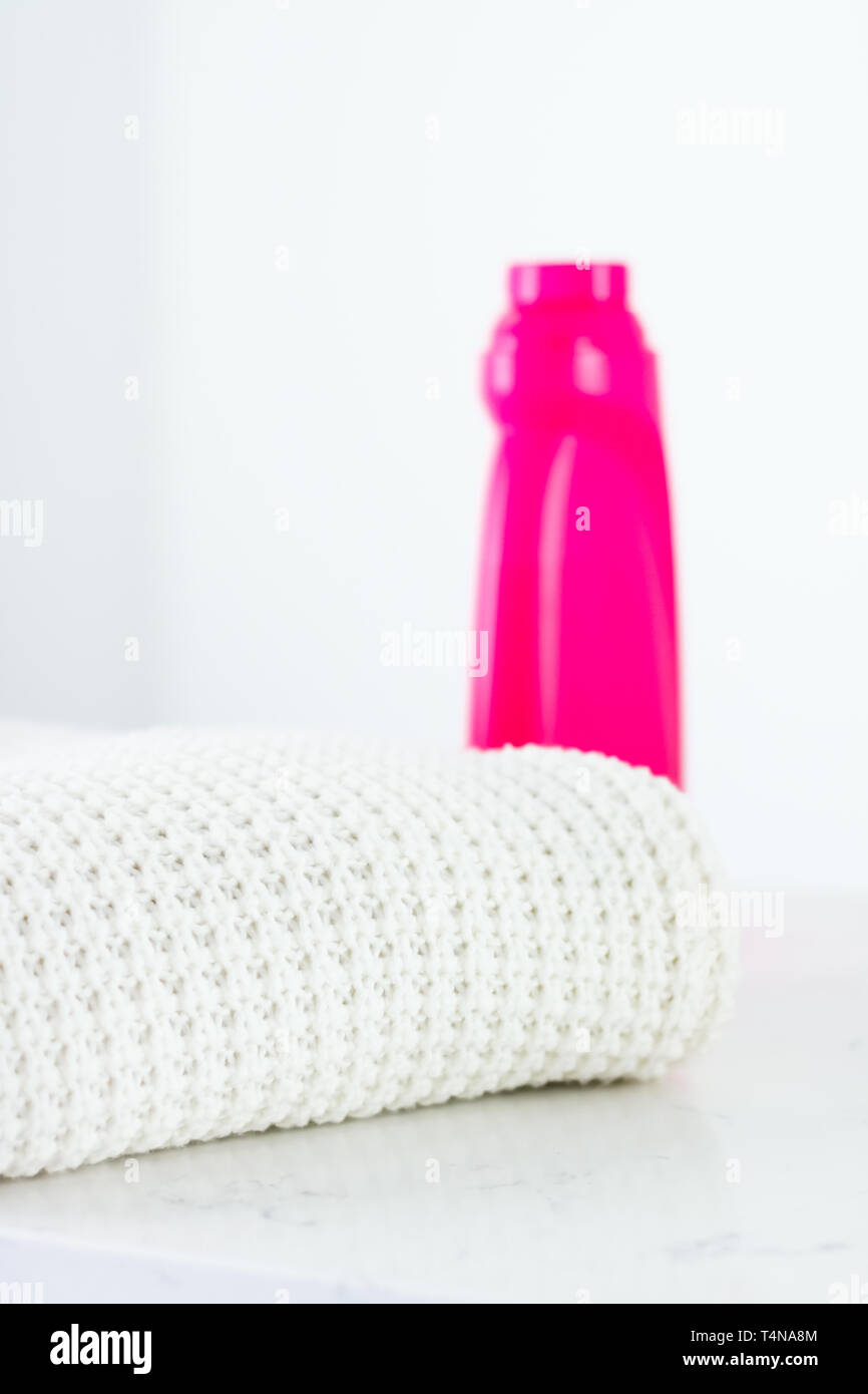 Housekeeping, fabric textures and handmade knitwear concept - Warm ...