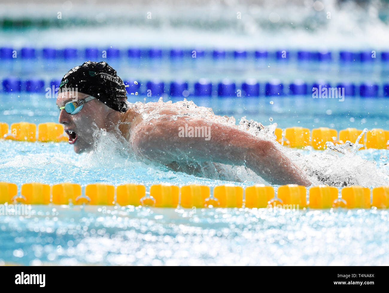 Duncan Scott competing in the Mens 200m Butterfly final during day two ...