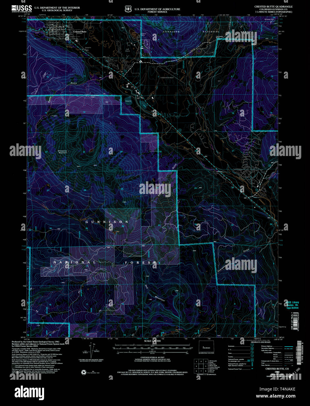 Map of crested butte hi-res stock photography and images - Alamy
