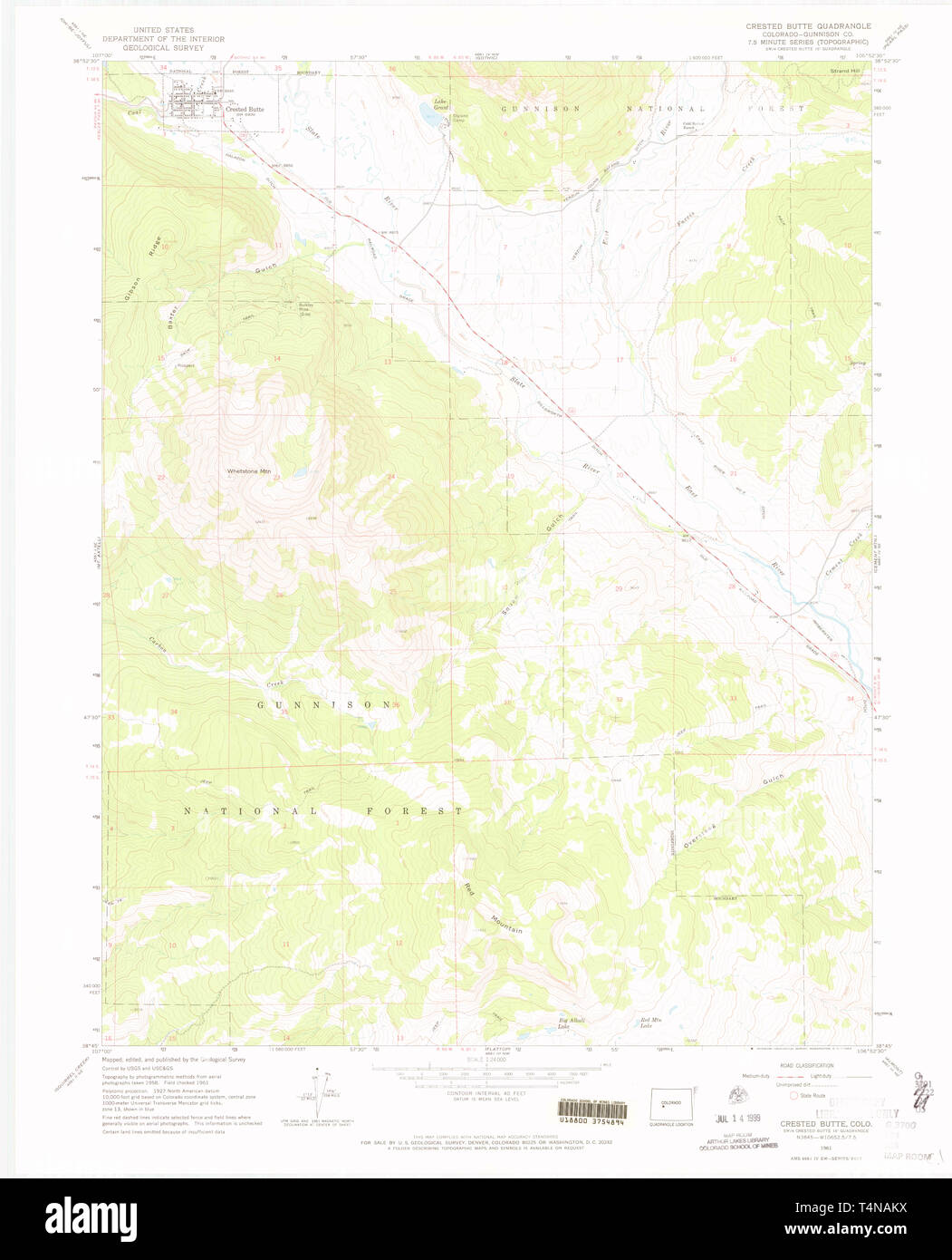 Map of crested butte hi-res stock photography and images - Alamy