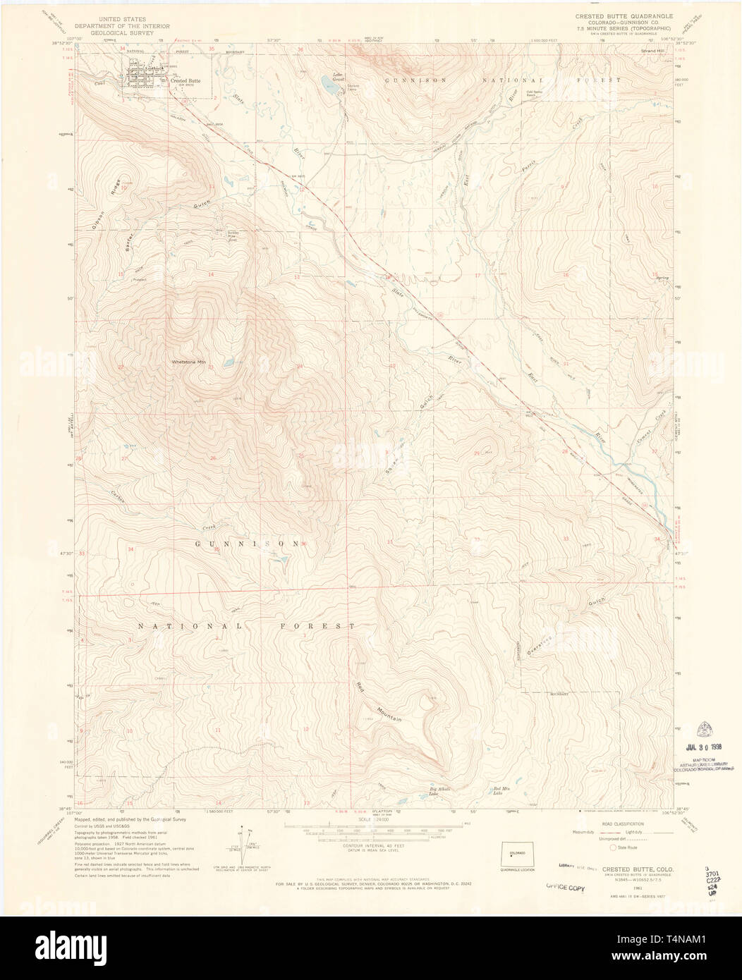 Map of crested butte hi-res stock photography and images - Alamy
