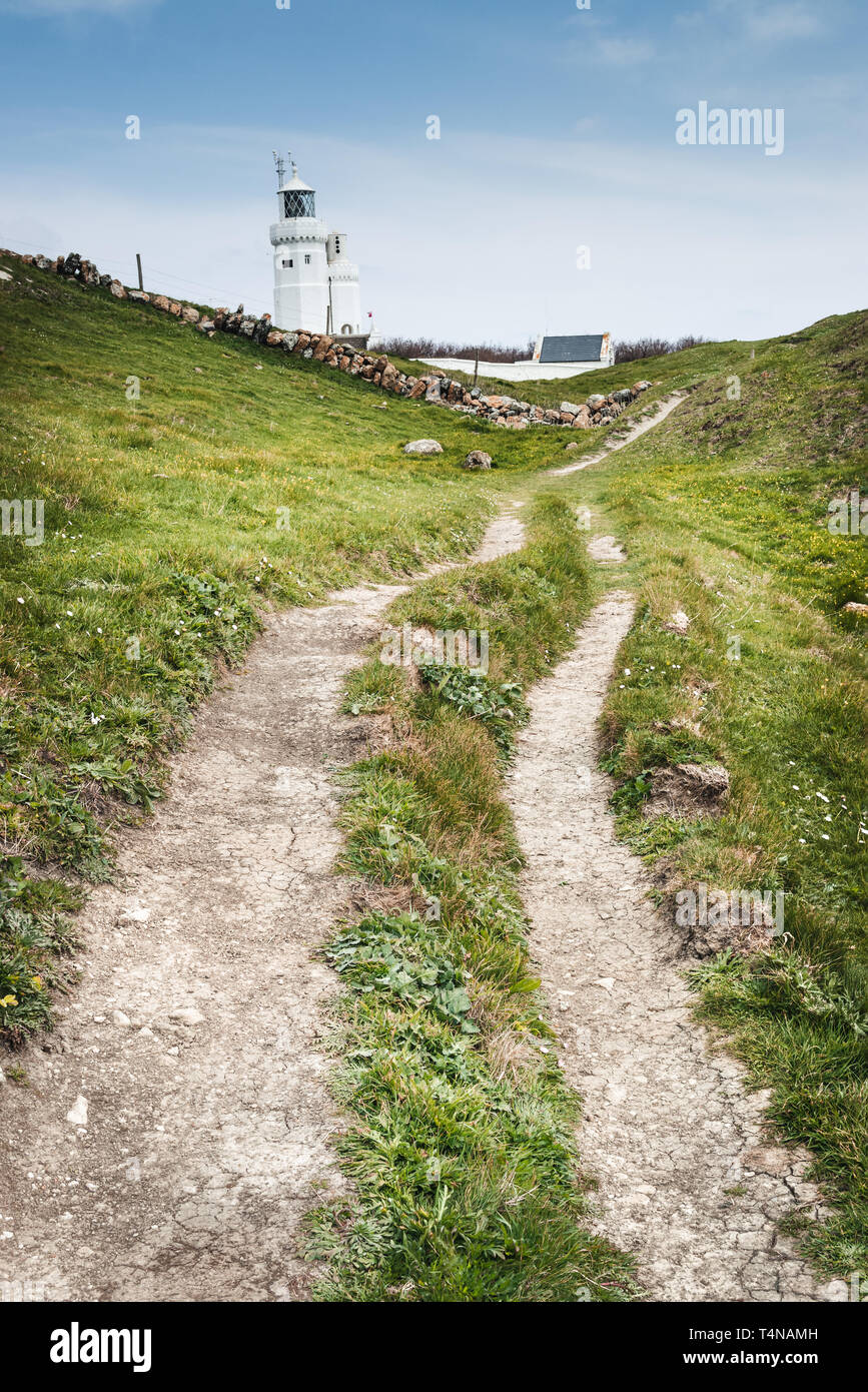Country track leading to St Catherine's lighthouse, Isle Of Wight Stock ...