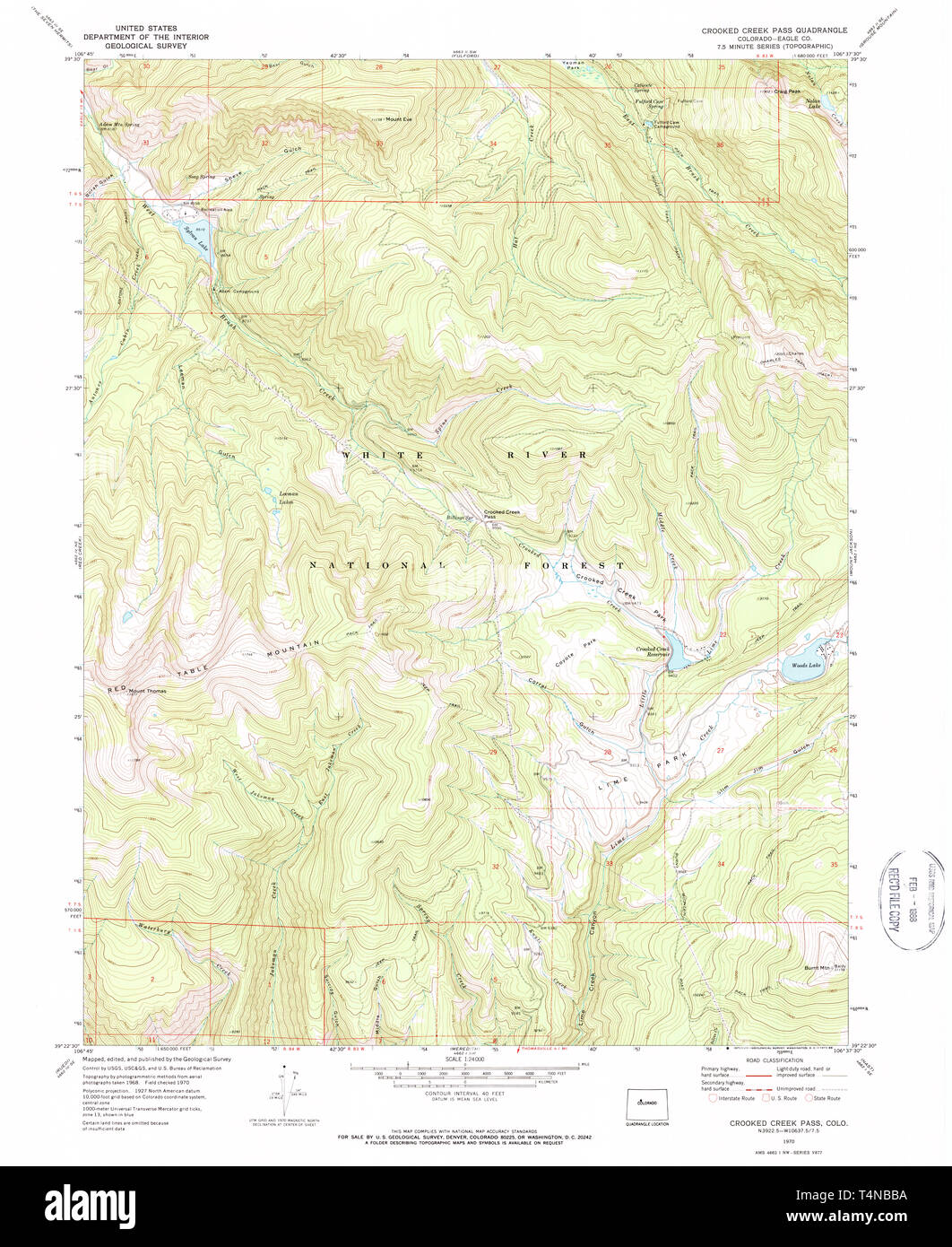 USGS TOPO Map Colorado CO Crooked Creek Pass 232694 1970 24000 ...