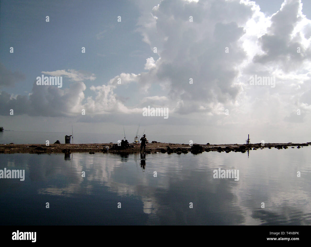 A panorama of glorious reflections of fishing Black Point inlet near ...