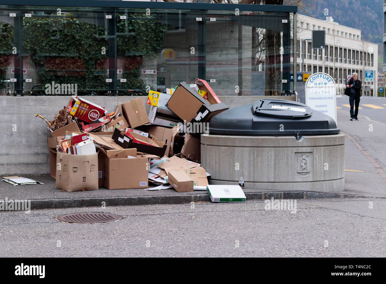 Cardboard piled high Stock Photo - Alamy
