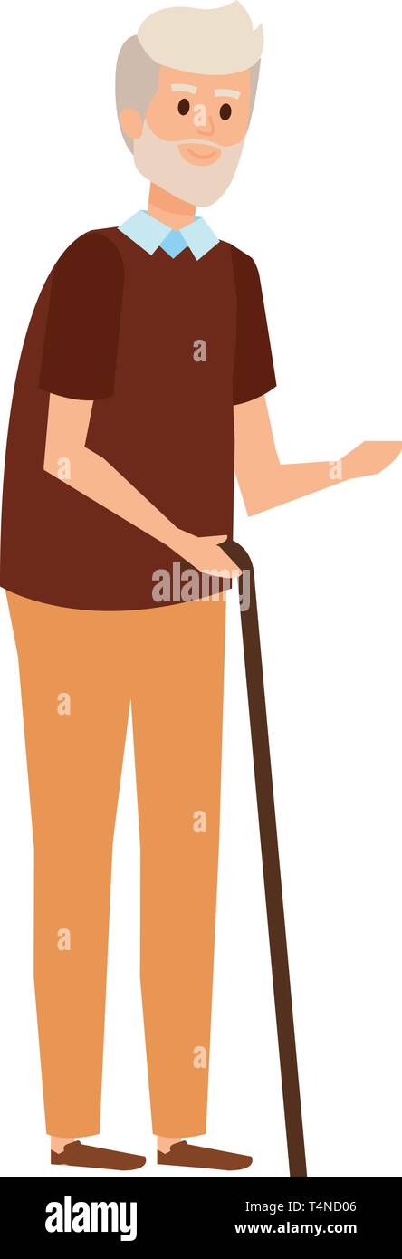 old man with cane character Stock Vector Image & Art - Alamy