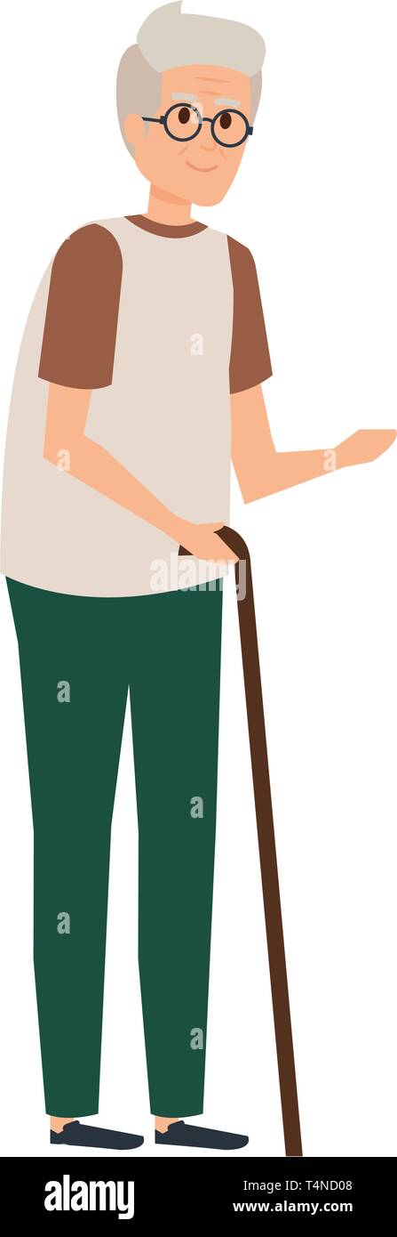 old man with cane character Stock Vector Image & Art - Alamy