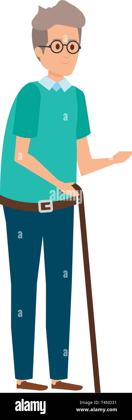old man with cane character Stock Vector Image & Art - Alamy