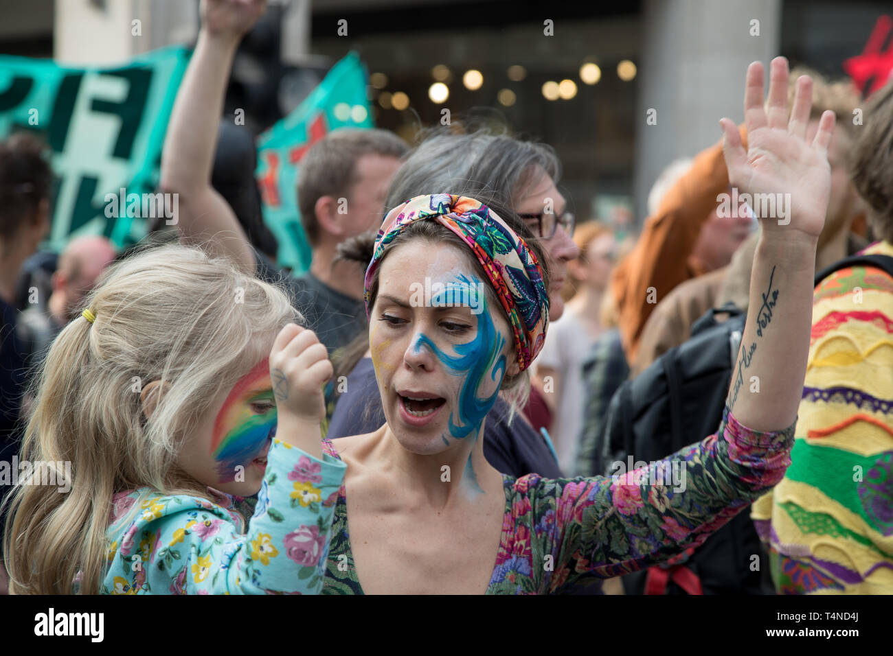 Oxford Circus, London, UK. 17 April 2019. Activists from Extinction ...