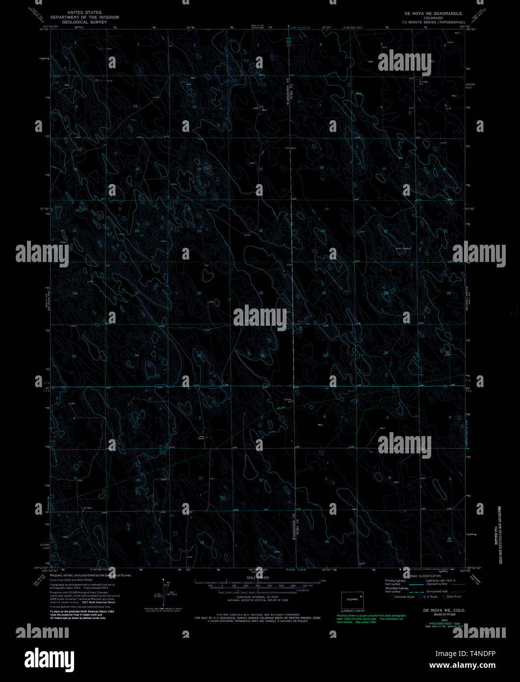 USGS TOPO Map Colorado CO De Nova NE 232740 1974 24000 Inverted ...