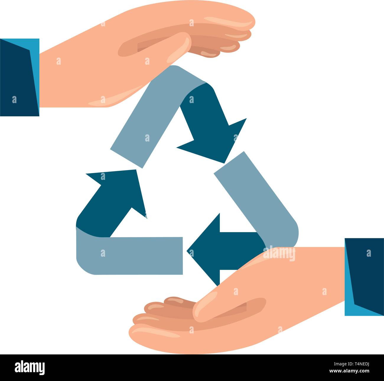 hands with recycle arrows symbol Stock Vector Image & Art - Alamy