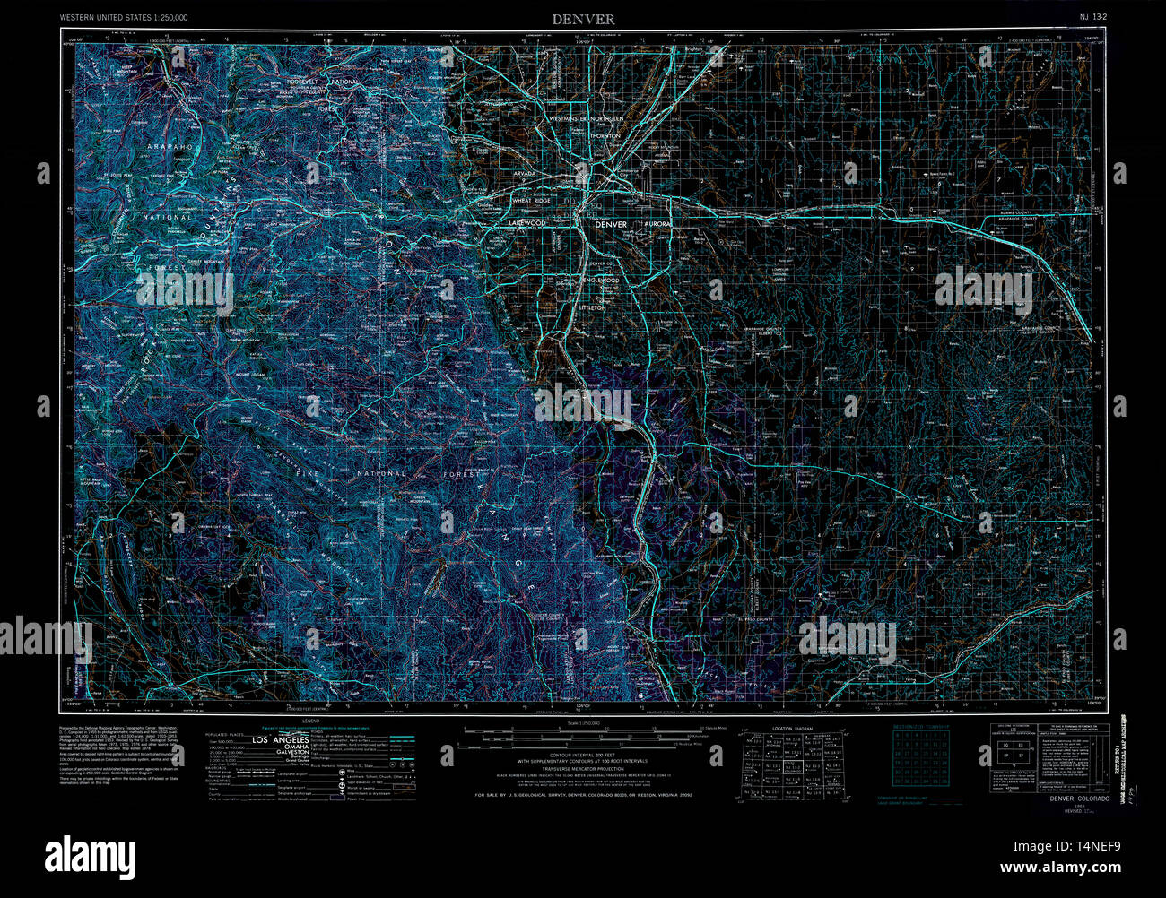 Denver map historical hi-res stock photography and images - Alamy